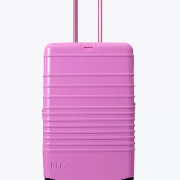 BEIS | Bags | Bis Pink Rolling Suitcase The Medium Checkin Roller In ...